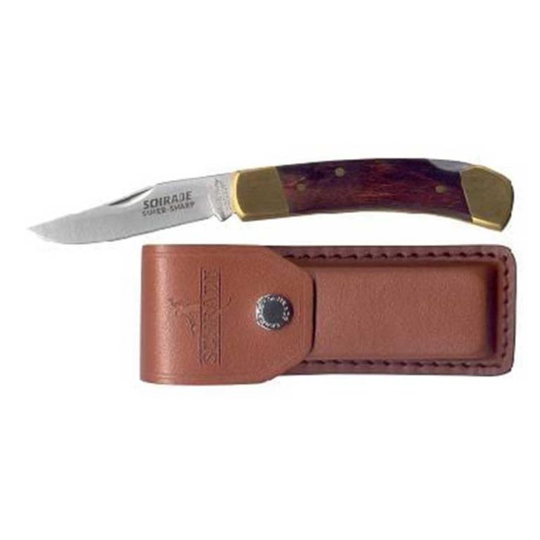 Schrade Lockback Smokey Pocket Knife & Sheath LB5 | Outback Smoke and Slice